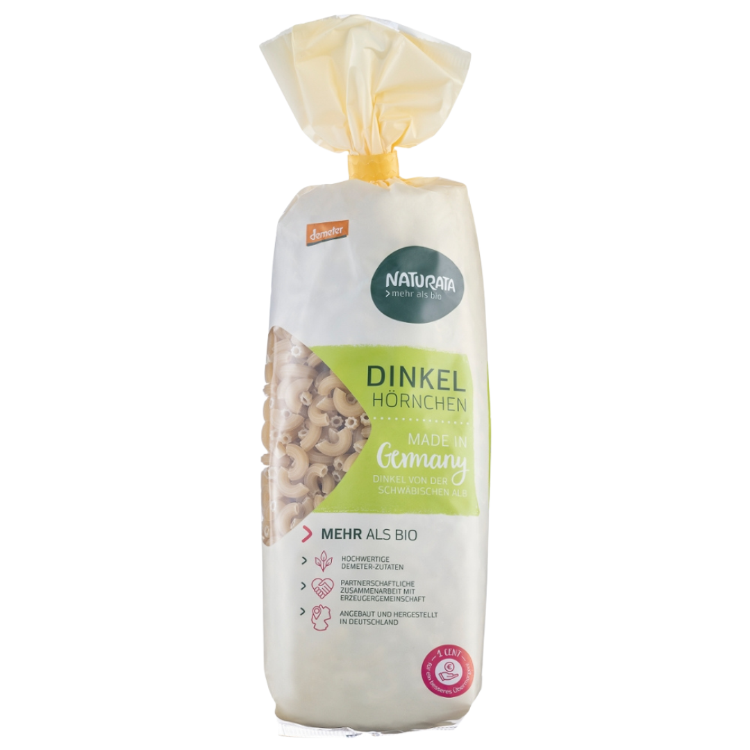 Dinkel hell Hörnchen– Bio-Nudeln von Naturata