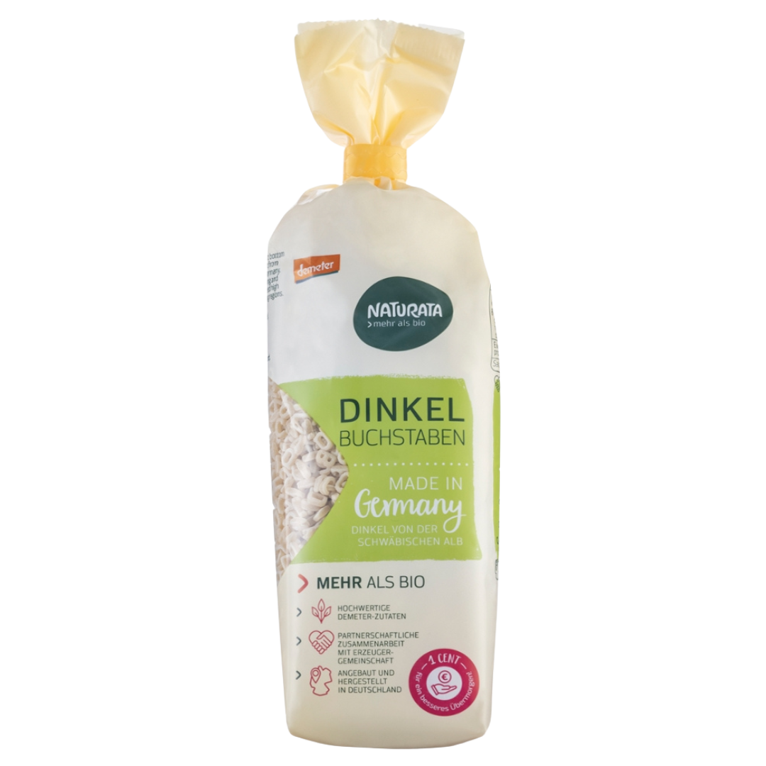 Dinkel hell Buchstaben – Bio-Nudeln von Naturata