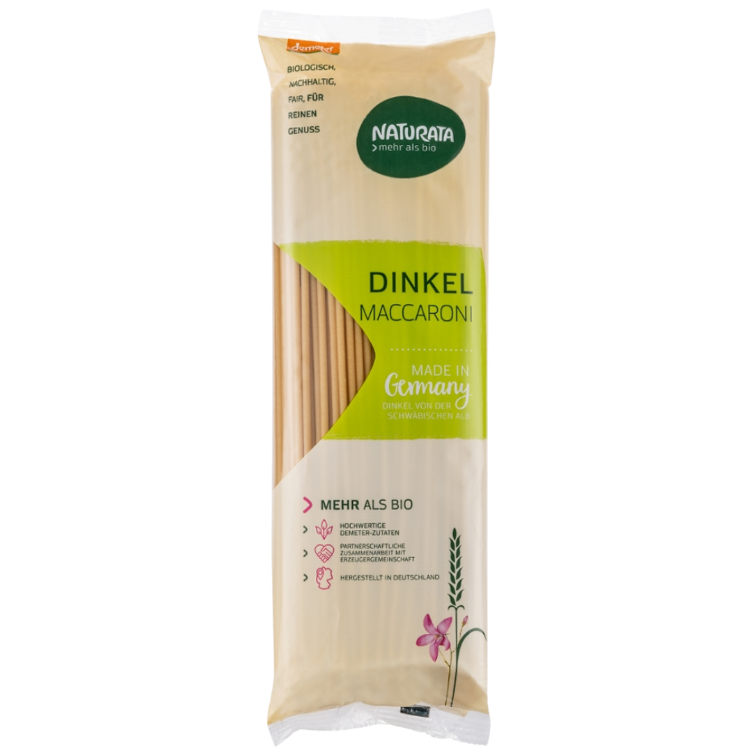 Dinkel hell Maccaroni lang – Bio-Nudeln von Naturata
