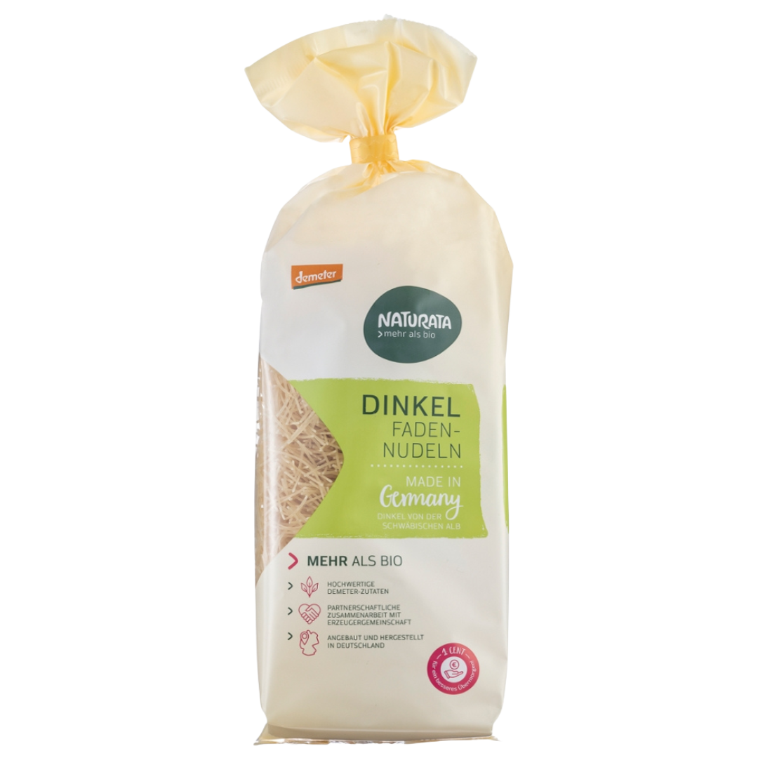Dinkel hell Fadennudeln– Bio-Nudeln von Naturata