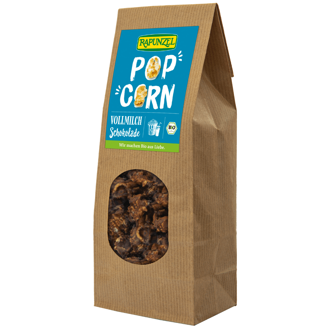 Bio Popcorn mit Vollmilchschokolade von Rapunzel bei greenist.de